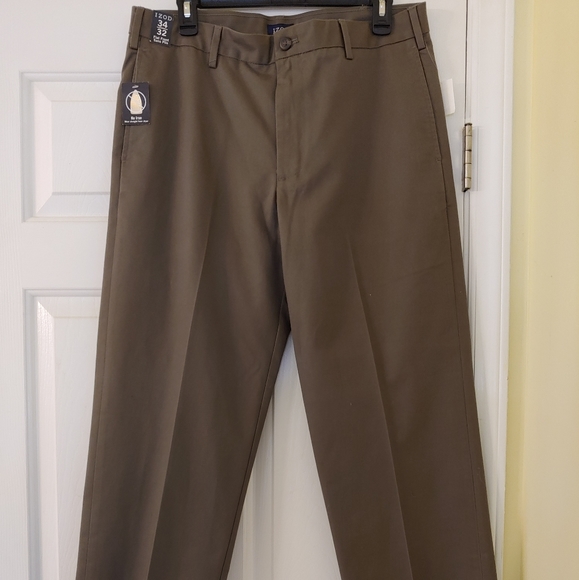 Izod | Pants | New Izod Chino Slim Leg Flat Front 34x32 Army Green257 ...